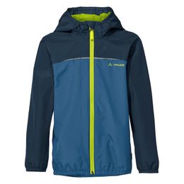 Vaude Damen Vaude Regenjacke &raquo;KIDS TURACO JACKET III&laquo; mit Kapuze f&uuml;r Kinder, atmungsaktiv, winddicht, wasserdicht blau 134 (140)