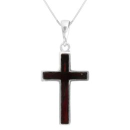 OSTSEE-SCHMUCK Damen OSTSEE-SCHMUCK Kette mit Anh&auml;nger &raquo; Kette mit Anh&auml;nger Kreuz 28 x 18 mm&laquo; silber