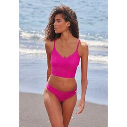 Sunseeker Damen Crop-Bikini-Top &raquo;Loretta&laquo; mit Strukturmuster pink 34, Cup C/D