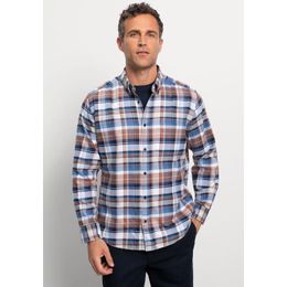 OLYMP Herren OLYMP Langarmhemd &raquo;Casual&laquo; im Karodessin, Button-down-Kragen blau 3XL, N-Gr