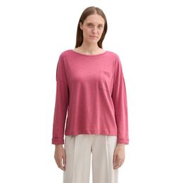 Tom Tailor Damen Tom Tailor Langarmshirt mit Brusttasche pink S (36)