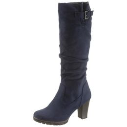 Aniston Shoes Damen Aniston SHOES Stiefel mit Raffungen am slouchy Schaft - NEUE KOLLEKTION blau 37, Normalschaft