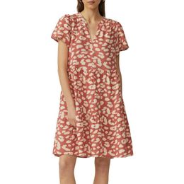 Qs Damen QS Volantkleid Ohne Taschen Sommerkleid aus reiner Baumwolle, kurzarm, mit All-Over Muster 36, N-Gr