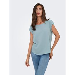 Only Damen Only Kurzarmbluse &raquo;ONLVIC &ndash; feminines Blusenshirt in lockerer Form&laquo; regular fit, Web, Kunstfaser, Rundhals, unifarben 38