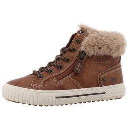 Mustang Shoes M&auml;dchen Winterboots &raquo;Ezio&laquo; High Top Sneaker, Schn&uuml;rboots mit Rei&szlig;verschluss braun 37