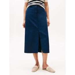 Tommy Hilfiger Damen Webrock &raquo;CO TENCEL MIDI SKIRT&laquo; mit Schlitz blau 42