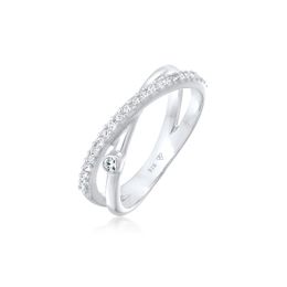 Elli Damen Fingerring &raquo;Wickelring X Glamour 925 Silber, mit Kristallen von Swarovski &laquo; silber