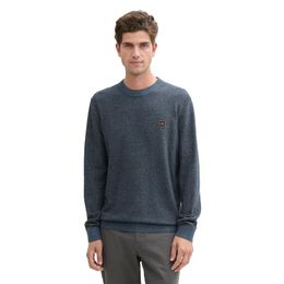 Tom Tailor Herren Tom Tailor Strickpullover mit Logostickerei blau M