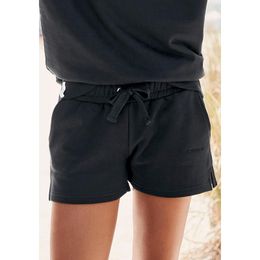 Lascana Damen Lascana Sweatshorts aus organischer Baumwolle, Loungewear schwarz 32/34, N-Gr