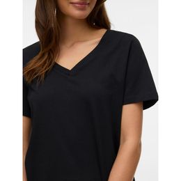 V&eacute;ro Moda Vero Moda Damen Kurzarmshirt &raquo;VMPAULINA SS V-NECK T-SHIRT JRS NOOS&laquo; Baumwolle L