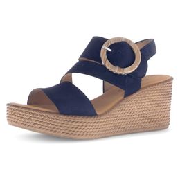 Gabor Damen Keilsandalette , Sommerschuh, Riemchensandale mit Best Fitting-Ausstattung blau 41