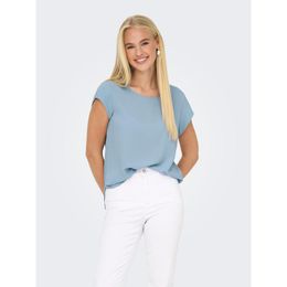 Only Damen Only Kurzarmbluse &raquo;ONLVIC &ndash; feminines Blusenshirt in lockerer Form&laquo; regular fit, Web, Kunstfaser, Rundhals, unifarben 40