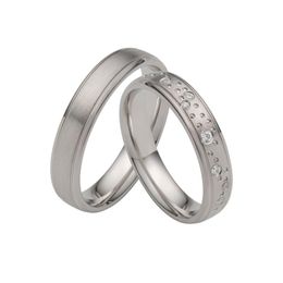 Firetti Unisex Trauring &raquo;Schmuck Geschenk Hochzeit Ehering "LIEBE"&laquo; Made in Germany - wahlweise mit oder ohne Zirkonia (synth.) silber