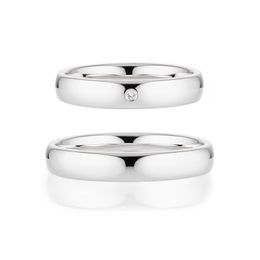 Bruno Banani Unisex Trauring &raquo;Schmuck Geschenk Ehering Hochzeit Damenring Herrenring&laquo; wahlweise mit oder ohne Brillant, Made in Germany silber