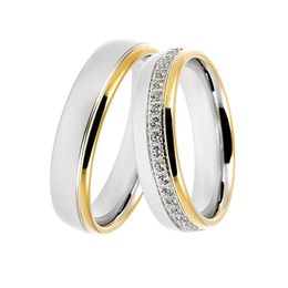 DOOSTI Unisex DOOSTI Trauring &raquo;Schmuck Geschenk Silber 925 Trauring Ehering Partnerring LIEBE&laquo; Made in Germany - wahlweise mit oder ohne Zirkonia gold