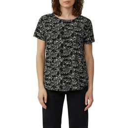 Qs Damen QS Kurzarmbluse mit All-Over Print schwarz 42