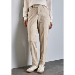 Street One Damen Street One Chinohose mit Knopfdetail beige 42, L&auml;nge 28