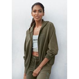 Bench. Loungewear Damen Kapuzensweatjacke mit sportlichen Teilungsn&auml;hten, Loungeanzug gr&uuml;n 36/38