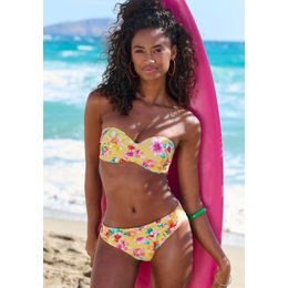 Sunseeker Damen B&uuml;gel-Bandeau-Bikini-Top &raquo;Mila&laquo; im floralen Design gelb 32, Cup A