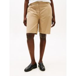 Tommy Hilfiger Curve Damen Shorts &raquo;CRV CO BLEND GMD CHINO SHORT&laquo; in Gro&szlig;en Gr&ouml;&szlig;en, Chino Qualit&auml;t, Logostickerei beige 48, N-Gr
