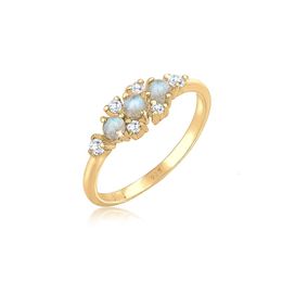 Elli Damen Verlobungsring &raquo;Labradorit Grau 925 Sterling Silber&laquo; gold