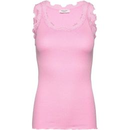 rosemunde Damen rosemunde Spitzentop &raquo;Babette Silk Top&laquo; Vintage-Spitzenbesatz, mit Rundhalsausschnitt, hoher Seidenanteil pink M