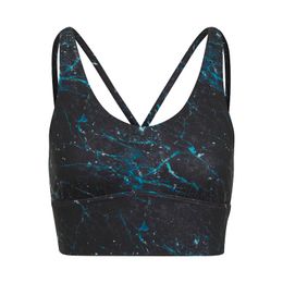 active by Lascana Lascana Active Damen LASCANA ACTIVE Crop-Top Abstrakte Musterung blau XS (32/34)