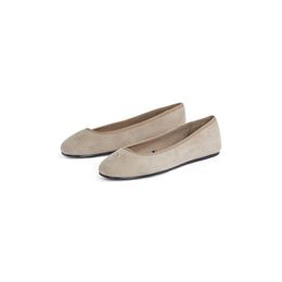 Tommy Hilfiger Damen Ballerina &raquo;TH HARDWARE SUEDE BALLERINA&laquo; , Flats, Businessschuh, Bequemschuh, Schlupfschuh mit TH-Logo grau 36