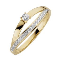 OROLINO Damen Fingerring &raquo;333/- Gelbgold glanz synth. Zirkonia&laquo; gelb