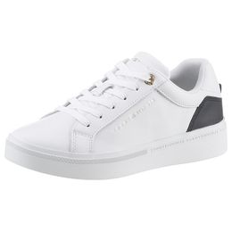 Tommy Hilfiger Damen Plateausneaker &raquo;ELEVATED ESSENTIAL COURT SNEAKER&laquo; mit Kontrastbesatz an der Ferse, Freizeitschuh, Halbschuh, Schn&uuml;rschuh bunt 36