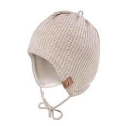 MaxiMo Jungen MaxiMo Strickm&uuml;tze w&auml;rmend, zum Binden, unifarben beige