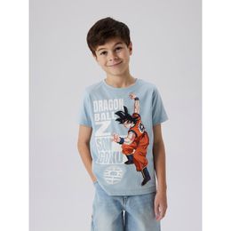 name it Jungen T-Shirt &raquo;NKMFRITZ DRAGONBALL NREG SS TOP NOOS VDE&laquo; mit gro&szlig;em Comic-Frontmotiv blau 122 (128)