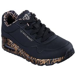 Skechers Damen Wedgesneaker &raquo;UNO-LOVING LOVE&laquo; Freizeitschuh, Halbschuh, Schn&uuml;rschuh mit coolem Graffiti-Print gold 35