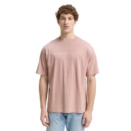 Tom Tailor Denim Herren Tom Tailor Denim T-Shirt mit Schriftzug rosa S