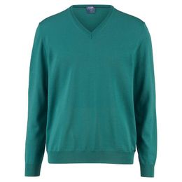 OLYMP Herren OLYMP V-Ausschnitt-Pullover &raquo;OLYMP Strick Casual&laquo; klassischer Strickpullover grau XL