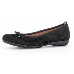 Gabor Damen Ballerina Flache Schuhe, Business Schuhe mit Hovercraft Luftkammern-Laufsohle schwarz 39