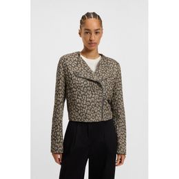 BOSS Orange Damen BOSS Orange Bikerjacke &raquo;Jaleo Premium Damenmode&laquo; in Cropped-L&auml;nge, Leo-Jacquard bunt 40
