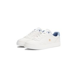 Tommy Hilfiger Damen Plateausneaker &raquo;ESSENTIAL ELEVATED COURT SNEAKER&laquo; , Freizeitschuh, Halbschuh, Schn&uuml;rer mit Ziern&auml;hten und Kontrastbesatz blau 35