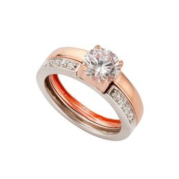 Firetti Damen Fingerring &raquo;Schmuck Geschenk Silber 925 Silberring "in Liebe"&laquo; mit Zirkonia (synth.) rosa