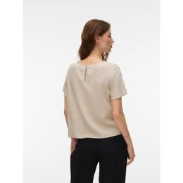 V&eacute;ro Moda Vero Moda Damen Blusenshirt &raquo;VMMYMILO SS O-NECK TOP WVN GA&laquo; mit Leinen L