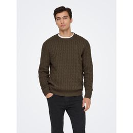 Only & Sons Only & Sons Herren ONLY & SONS Strickpullover &raquo;ONSLOUI REG 12 CABEL CREW KNIT NOOS&laquo; XL