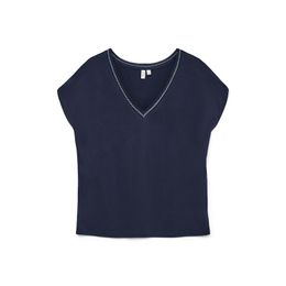 V&eacute;ro Moda Vero Moda Damen Kurzarmshirt &raquo;VMBATILA C/S V-NECK T-SHIRT JRS BTQ GA&laquo; blau S