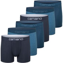 Camano Herren Boxershorts &raquo;comfort&laquo; 6er Pack, mit Stretch-Logobund blau XXL