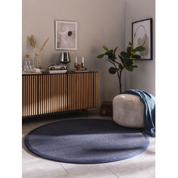 benuta Nest Sisal Teppich Sana Blau &oslash; 150 cm rund - Naturfaserteppich aus Sisal