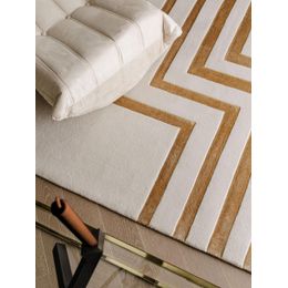 benuta Finest Parker Cream 200x300 cm - Moderner Kurzflor-Teppich f&uuml;r Wohnzimmer