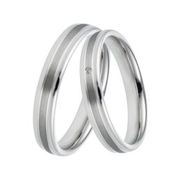 DOOSTI Unisex DOOSTI Trauring &raquo;Schmuck Geschenk Silber 925 Trauring Ehering Partnerring LIEBE&laquo; Made in Germany, wahlweise mit oder ohne Brillant 