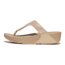 fitflop Damen Dianette &raquo;LULU CRYSTAL EMBELLISHED TOE-POST SANDALS - HOTFIX&laquo; Keilabsatz, Sommerschuh, Zehentrenner mit weichem Zehensteg beige 38