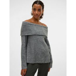 V&eacute;ro Moda Vero Moda Damen Strickpullover &raquo;VMERA LS OFF SHOULDER PULLOVER GA NOOS&laquo; grau S