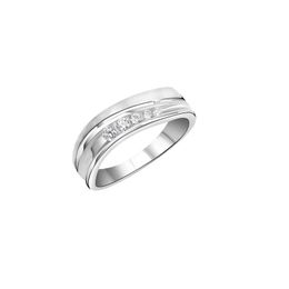ZEEme Damen Fingerring &raquo;925/- Sterling Silber rhodiniert Zirkonia&laquo; wei&szlig;