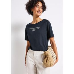 Street One Damen Street One T-Shirt mit Schriftzug blau 38